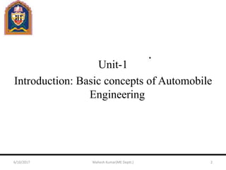 Automobile Engineering ppt | PPTX