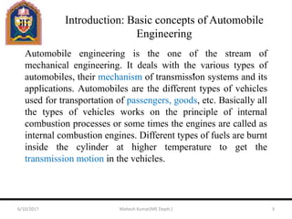 Automobile Engineering ppt | PPTX