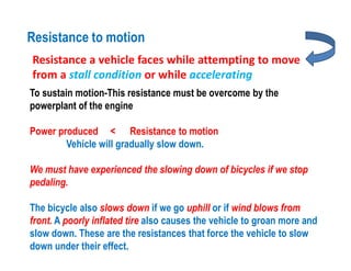 Automobile resistance to motion | PDF