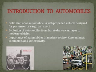 Presentation on Automobiles (with animations for low level) | PPT