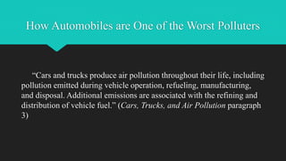 Automobiles Affecting Climate Change | PPTX