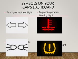 Automobiles dashboard symbols | PPTX