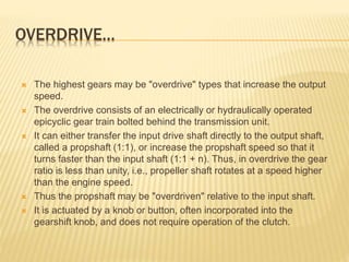 Automobile transmission - Gear Box | PPTX