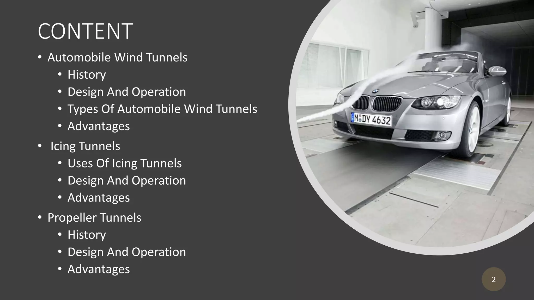 Automobile wind tunnels, icing tunnels,and propeller tunnels | PPTX