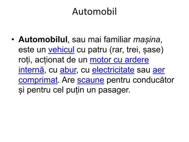 Automobilul | PPT