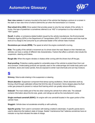 Automative mechanic glossary for beginners | PDF