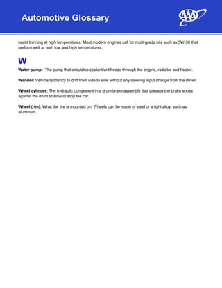 Automative mechanic glossary for beginners | PDF