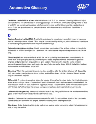 Automative mechanic glossary for beginners | PDF