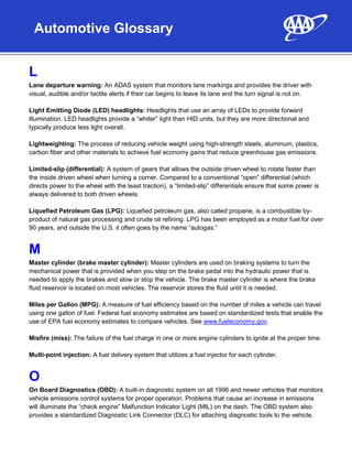 Automative mechanic glossary for beginners | PDF