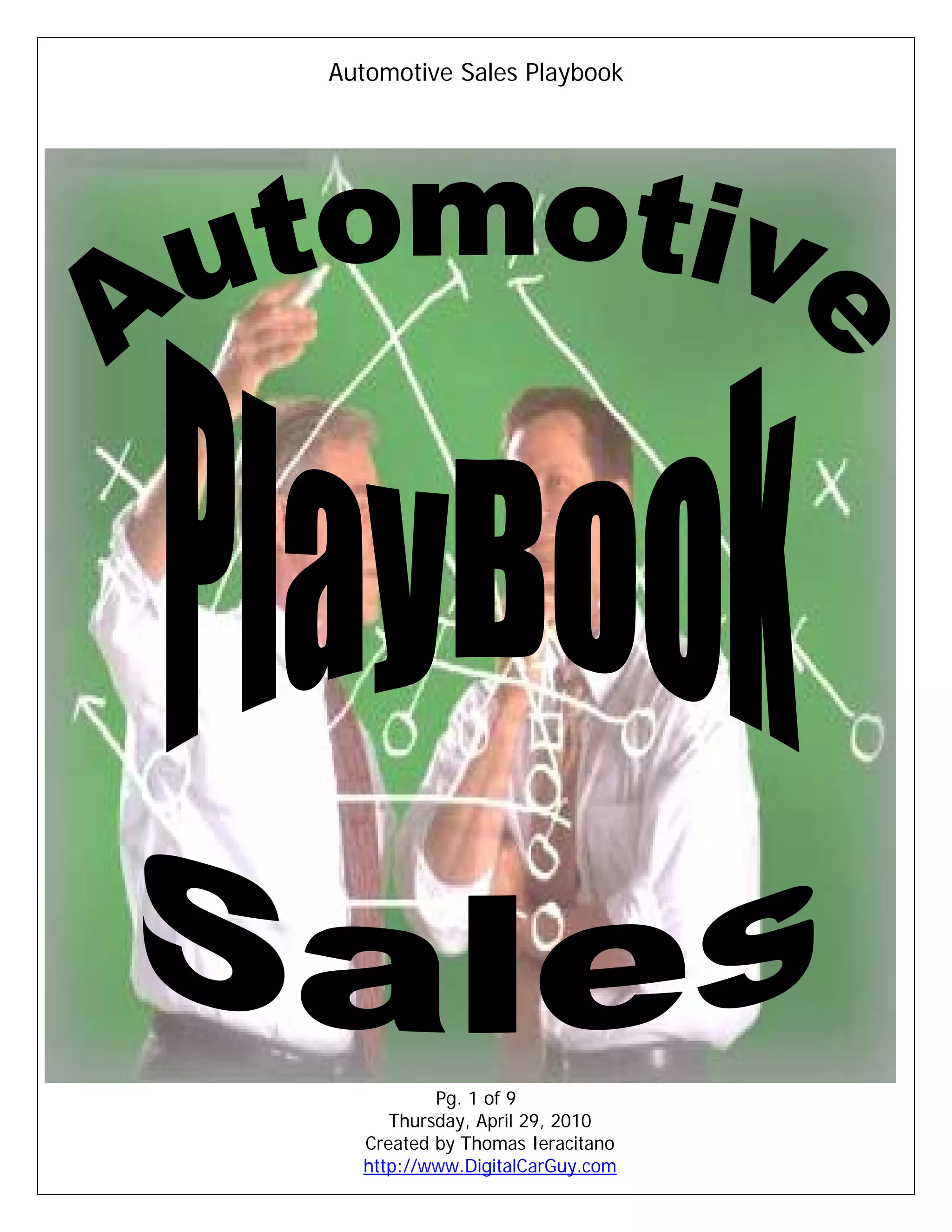 Automotive Sales Playbook | PDF