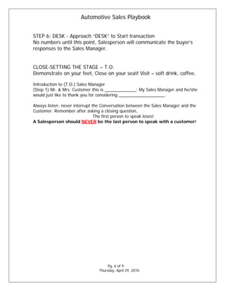 Automotive Sales Playbook | PDF