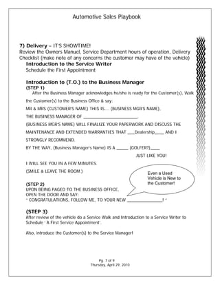Automotive Sales Playbook | PDF
