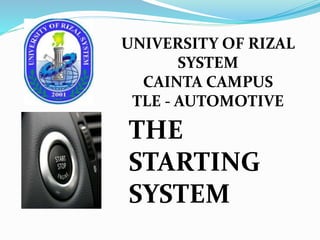 Automotive starting system. | PPTX