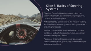 Automotive steering system ppt in steering system | PPTX