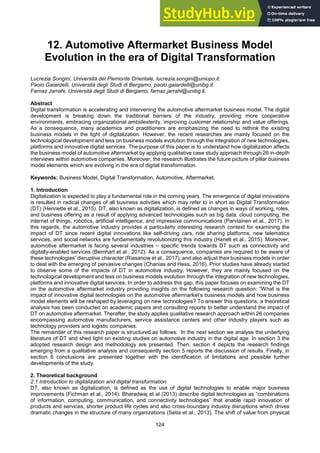 Automotive Aftermarket Business Model Evolution In The Era Of Digital Transformation | PDF