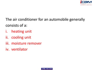 Automotive air conditioning system chapter 1 | PDF