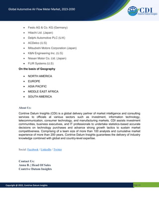 Automotive Air Flow Meter Market Competitive Research And Precise Outlook 2023 To 2030 | PDF