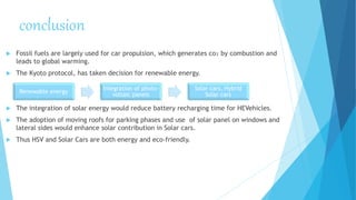 Automotive applications of solar energy | PPTX