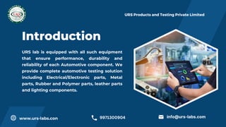 Automotive Components Testing Services - URS Labs | PPT