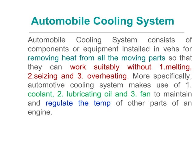 Automotive cooling system | PPT