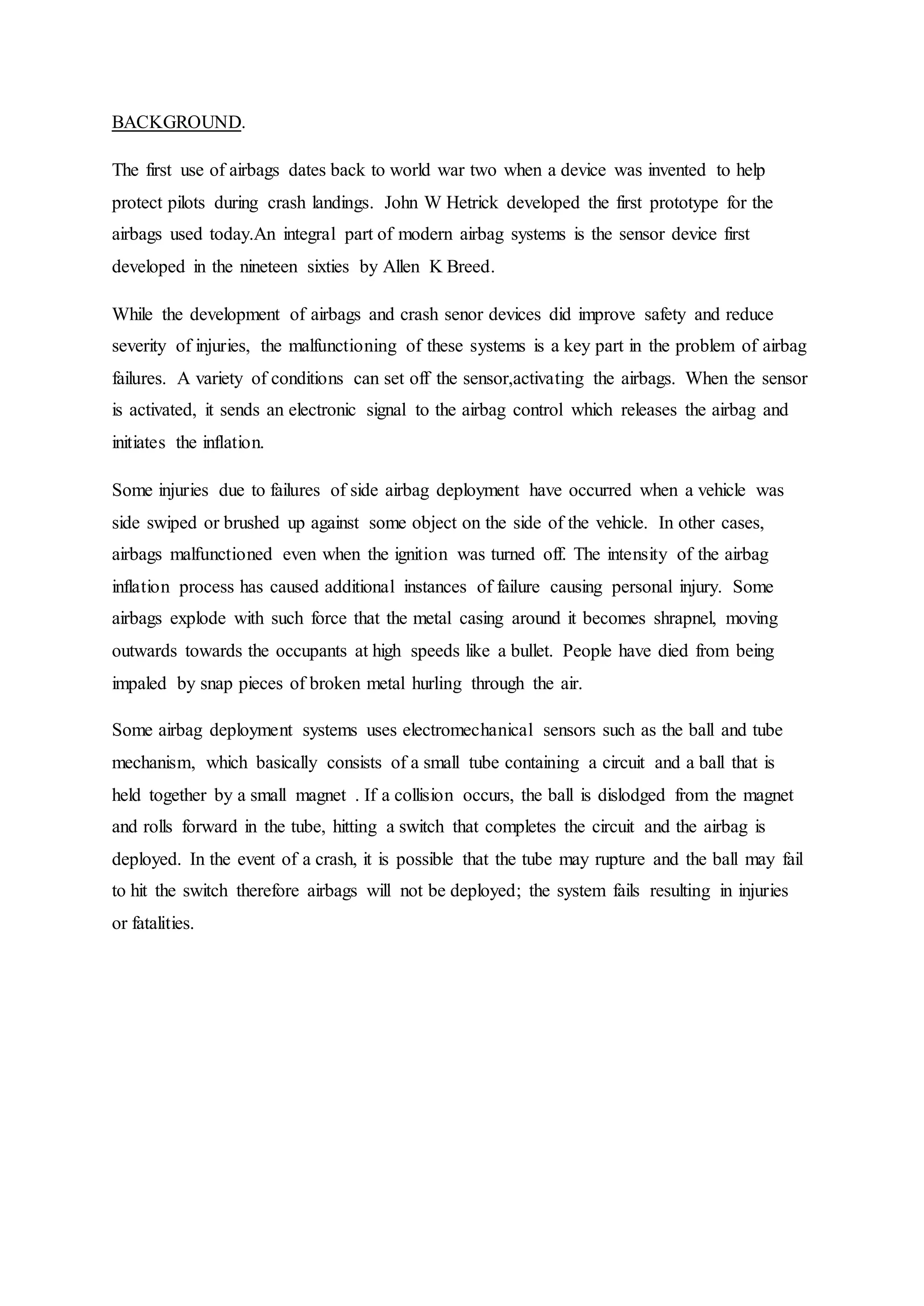 Automotive crash detection and airbag deployment using mems ...