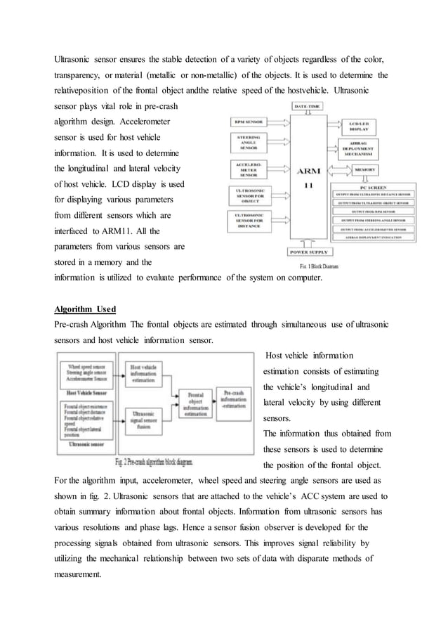 Automotive crash detection and airbag deployment using mems accelerometer1 | DOCX