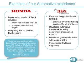 Automotive data integration: An example of a successful project ...