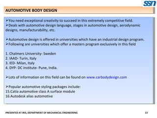 Masters in Automotive engineering | PPT | Automotive Industry | Industries