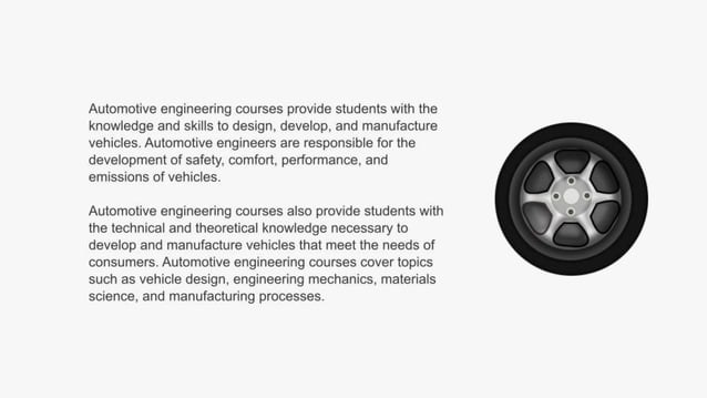 Automotive Engineering Courses 2023 | PPTX