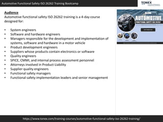 Automotive Functional Safety ISO 26262 Training Bootcamp : Tonex ...