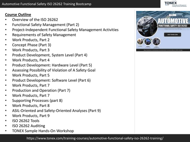 Automotive Functional Safety ISO 26262 Training Bootcamp : Tonex ...
