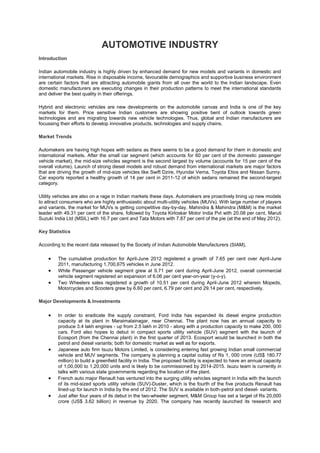 Automotive industry | DOCX | Automotive Industry | Industries