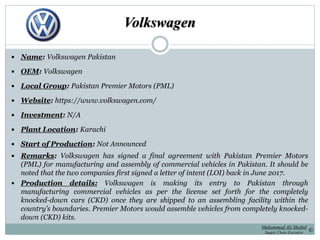 Automotive industry development in Pakistan | PPTX