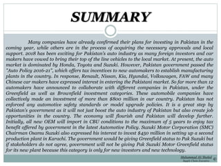 Automotive industry development in Pakistan | PPTX