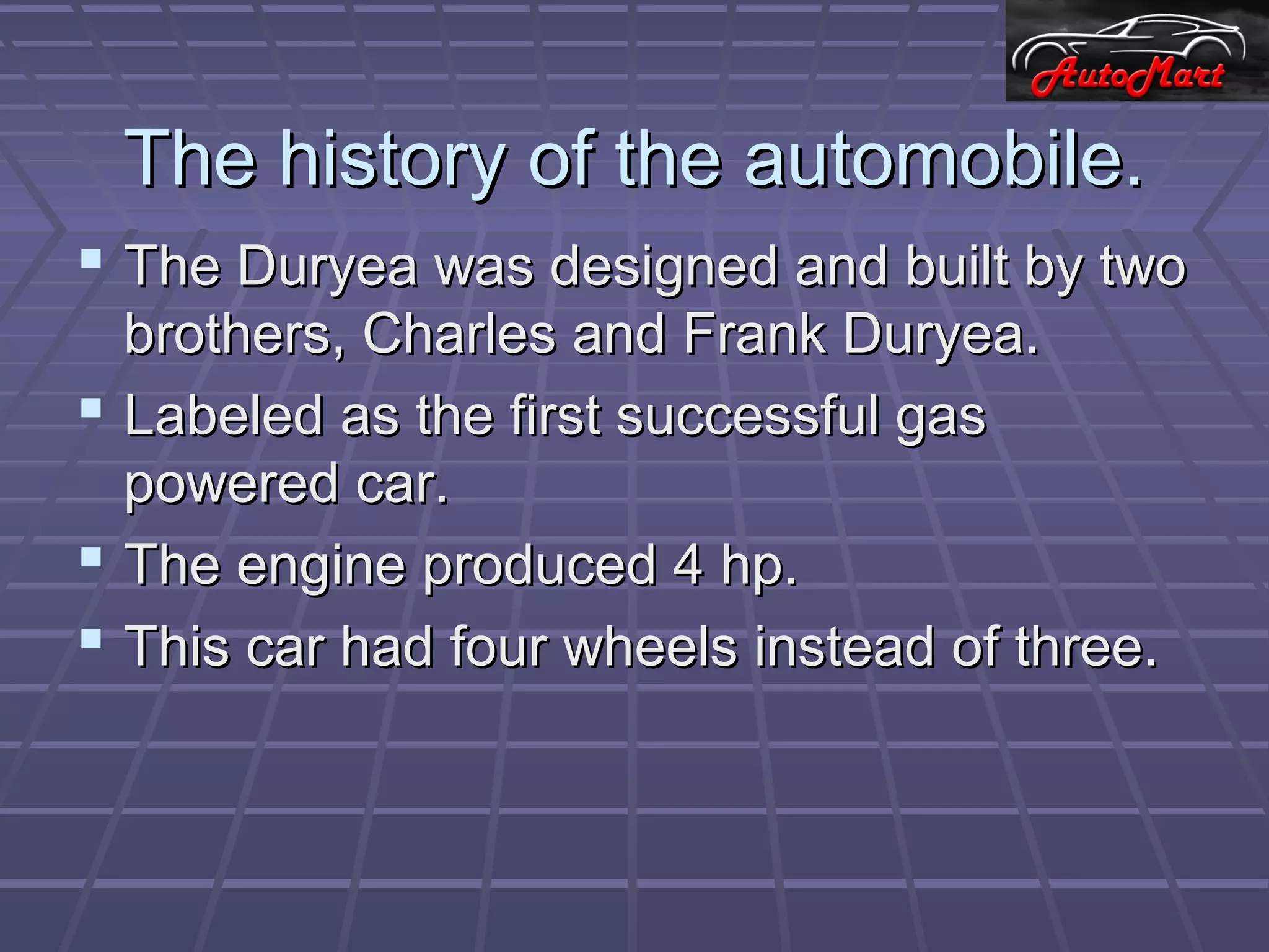 Automotive Industry and History | David Sapper | PPT
