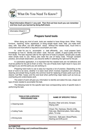 K to 12 Automotive Learning Module | PDF