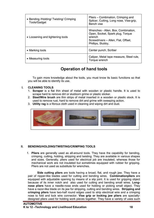 K to 12 Automotive Learning Module | PDF | Educational Assessment ...