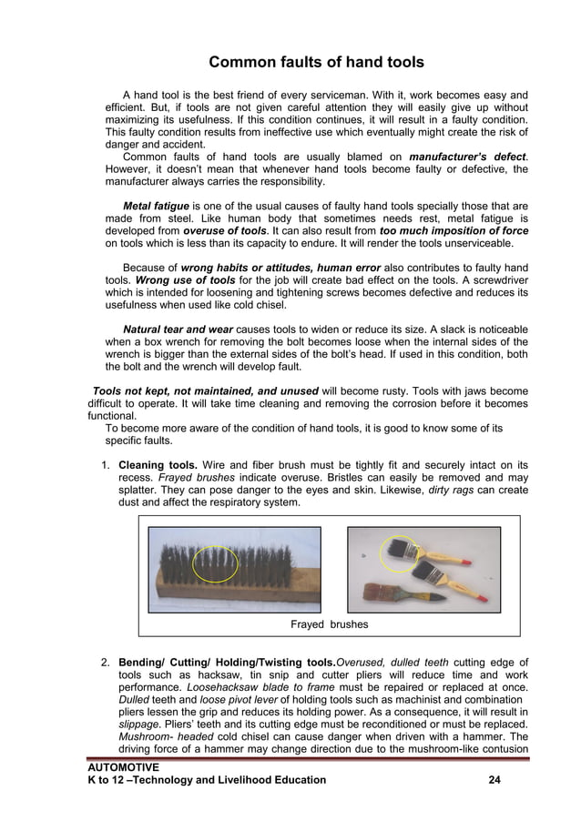 K to 12 Automotive Learning Module | PDF | Educational Assessment ...