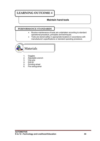 K to 12 Automotive Learning Module | PDF