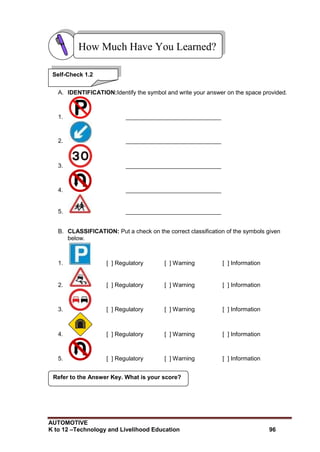 K to 12 Automotive Learning Module | PDF