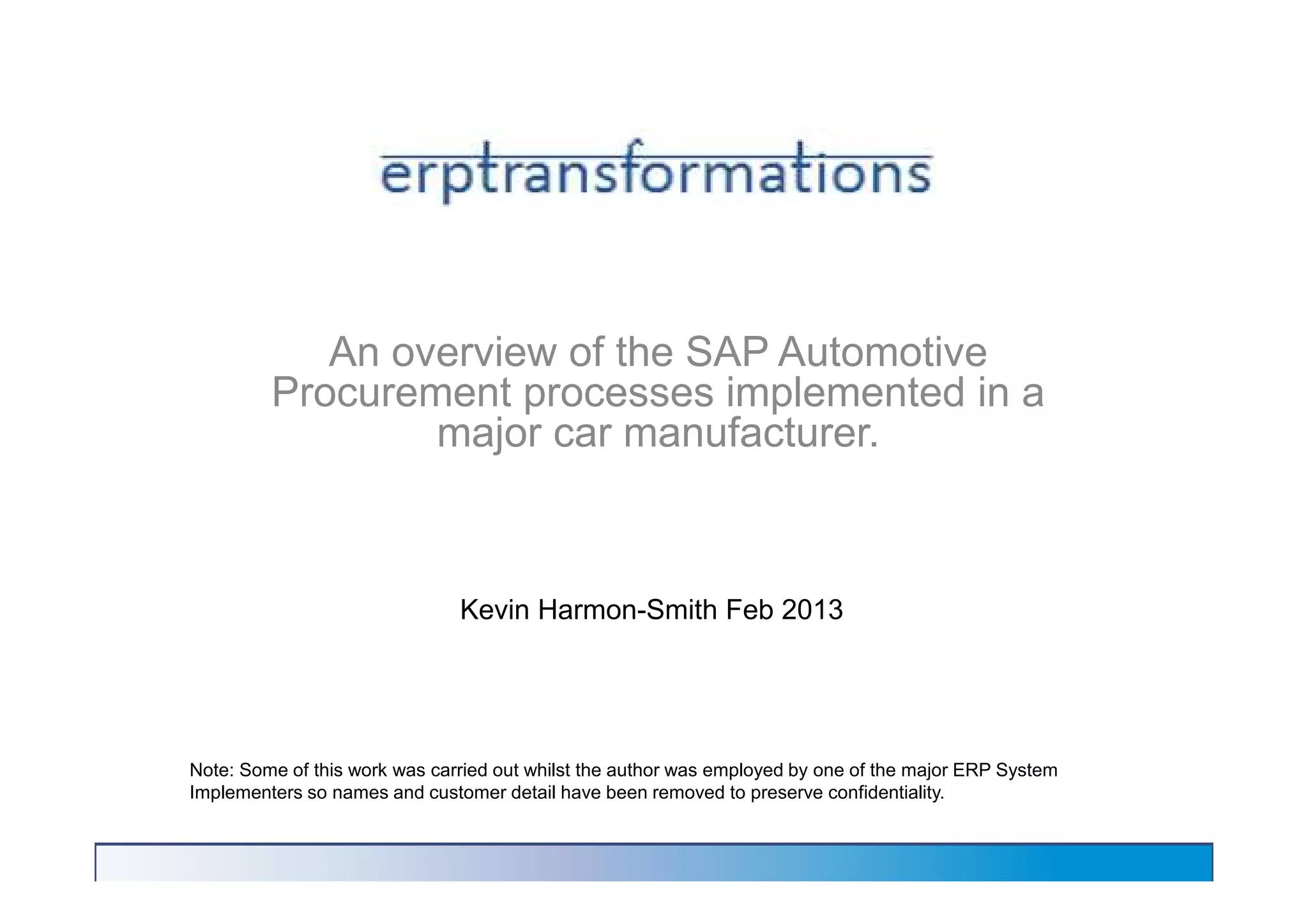 Procurement Processes in Automotive Manufacturing | PDF