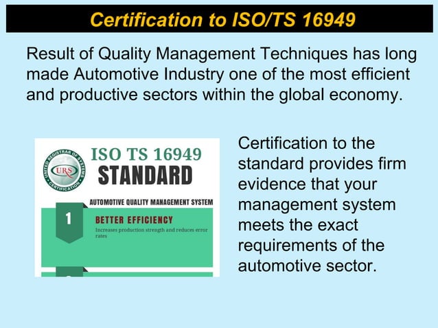 ISO/TS 16949 Automotive Quality Management | PPT