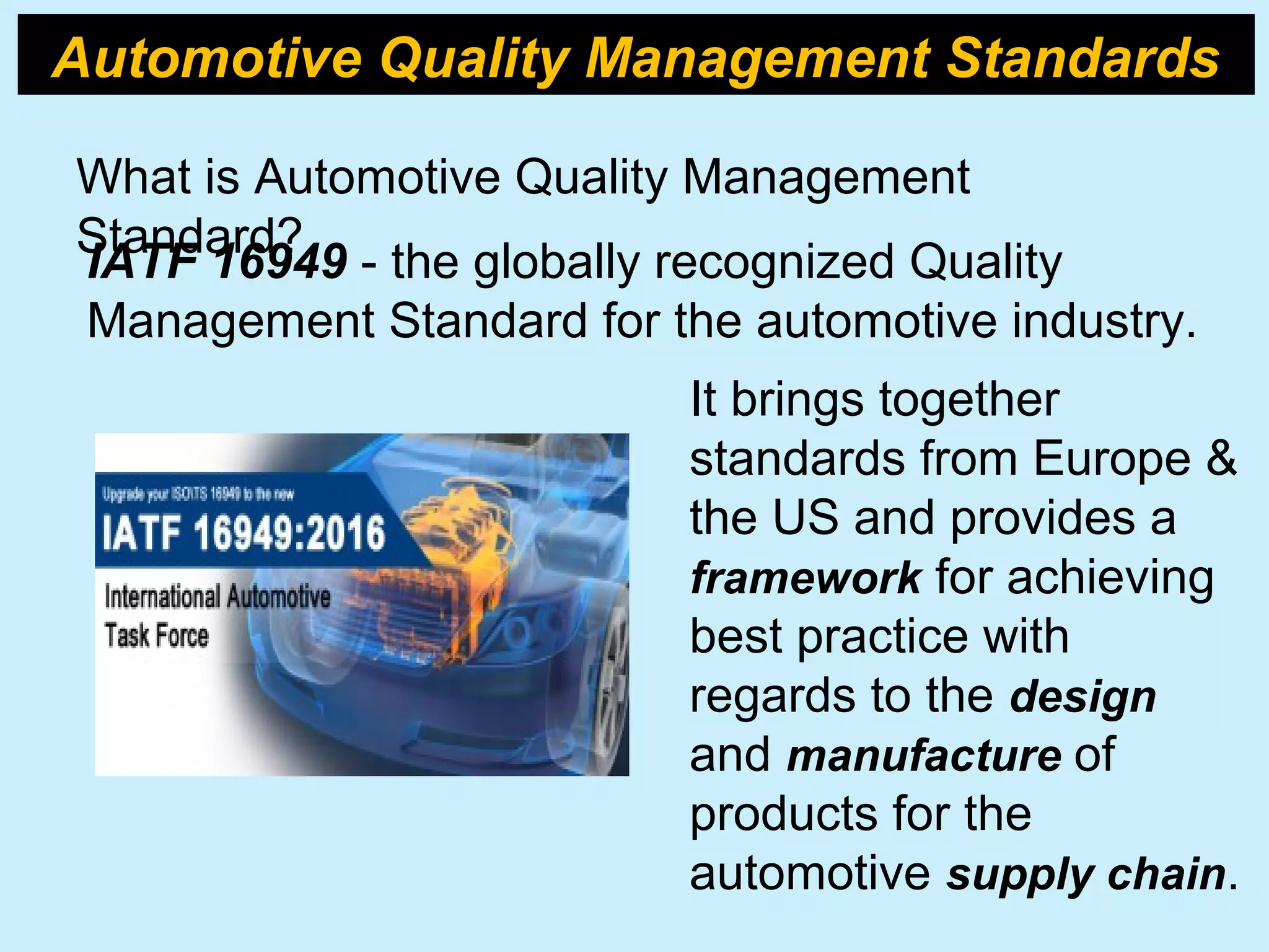 Challenges in Automotive Quality Standards | PPT