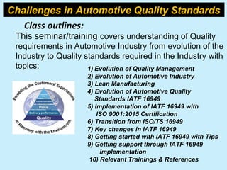Challenges in Automotive Quality Standards | PPT