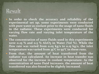 Automotive radiator with nano fluids | PPTX