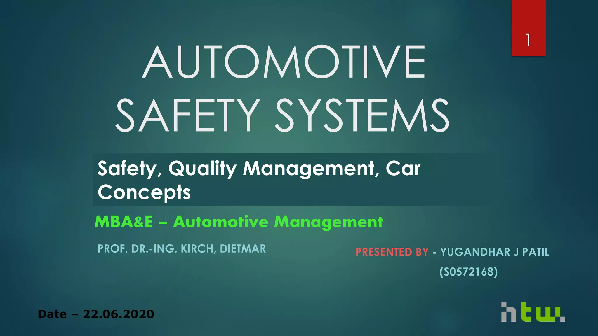 Automotive safety systems - Yugandhar | PDF