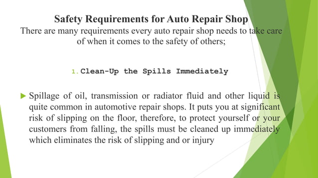 AUTOMOTIVE SHOP SAFETY.pptx | Automotive Industry | Industries