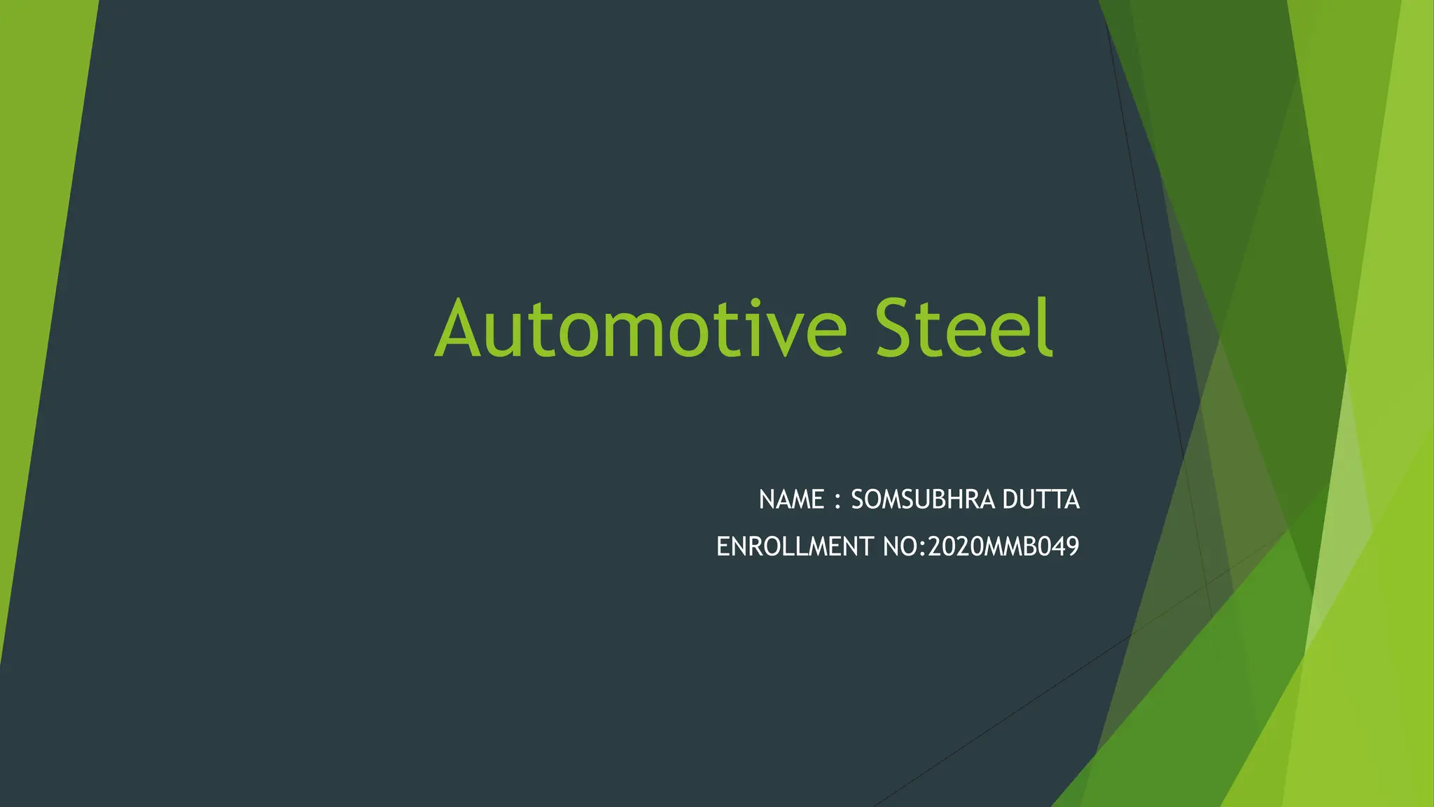 Automotive Steel- alternative materials. | PPT