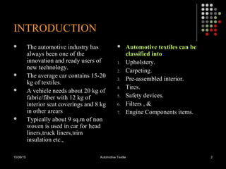 Auto motive textile | PPT