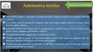 Automotivetextiles in fibre and their application.pptx